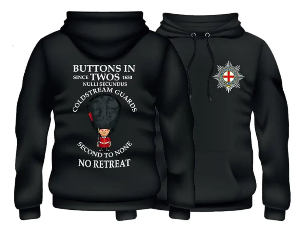 COLDSTREAM GUARDS Buttons In TWO's Double Side Printed Hoodie — The ...